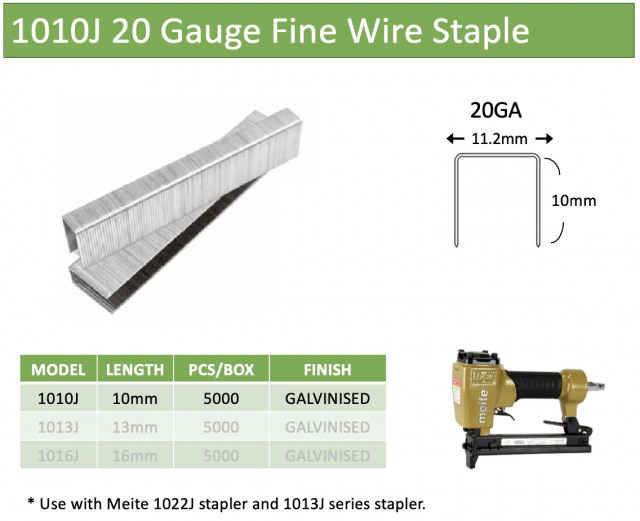 Fine Wire Staples: 20 Gauge 1010J Galvanized Fine Wire Staples (5,000 ...